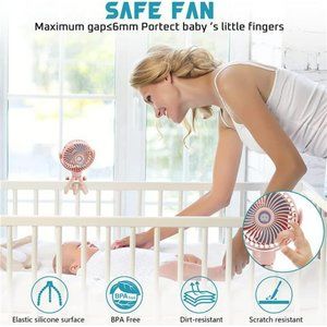 Other | Portable Baby Stroller Fan 36rotate Rechargeable Mini Clip On ...